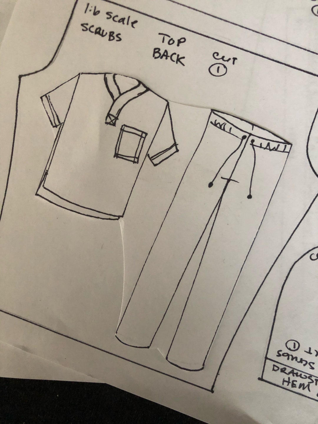 1:6/12" Basic Scrubs INTERMEDIATE Paper PATTERN for Action Figures and ...