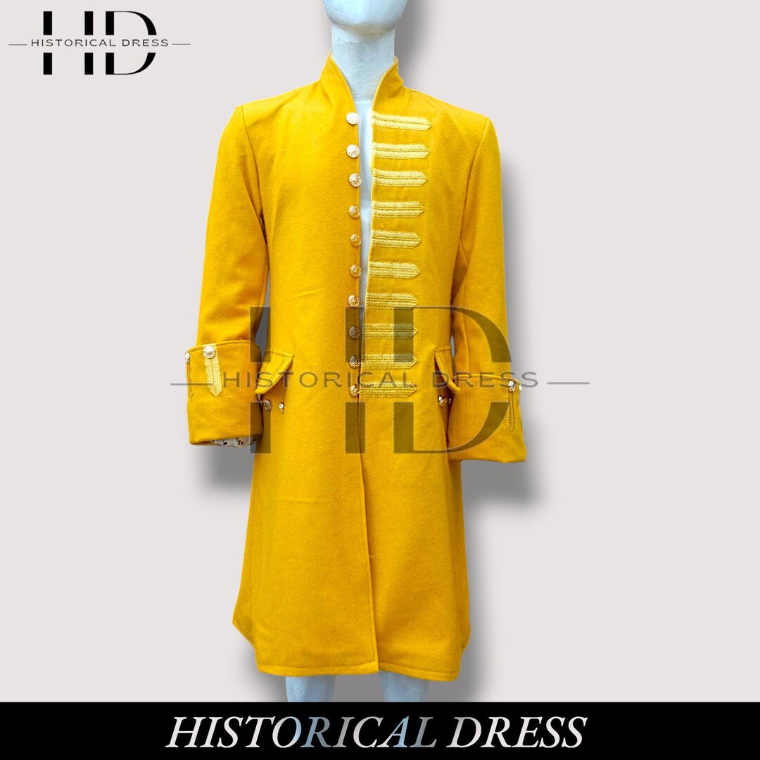 Colonial Military Frock Coat: Yellow Wool 18th Century Style - Etsy