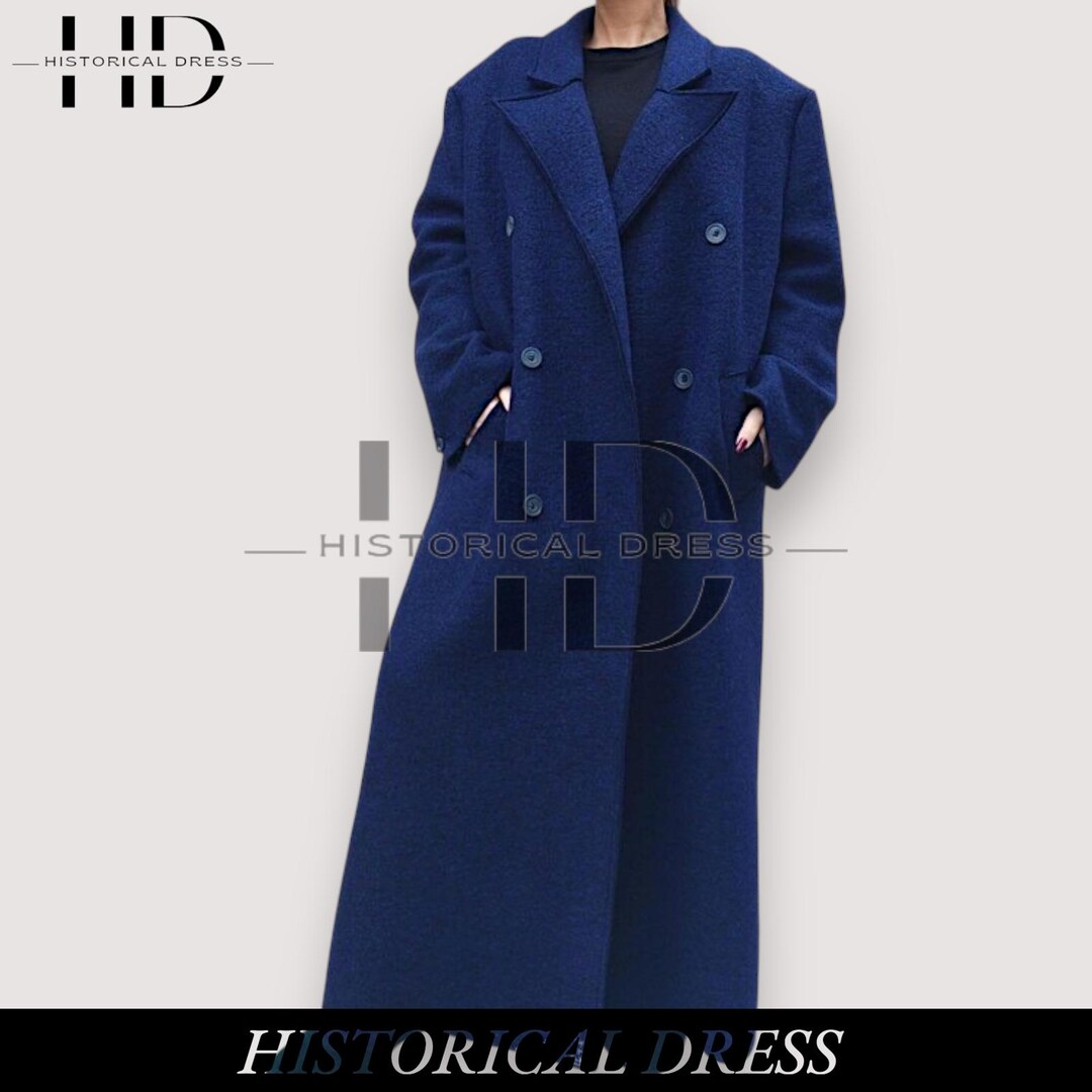Oversized Wool Coat: Extra Long Padded Navy Winter Coat - Etsy