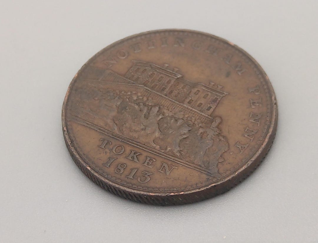 Antique Token Nottingham Castle Penny 1813 - Etsy