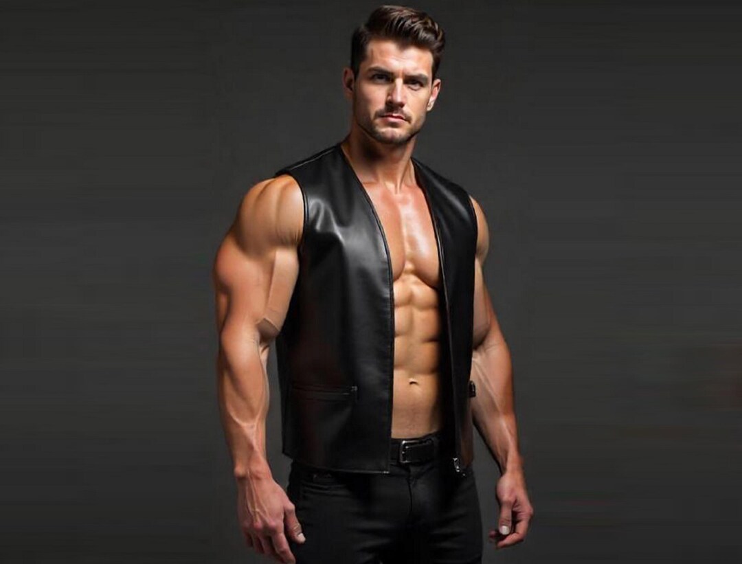 Handmade Black Sheep Leather Bar Vest - Open Front Design - Etsy