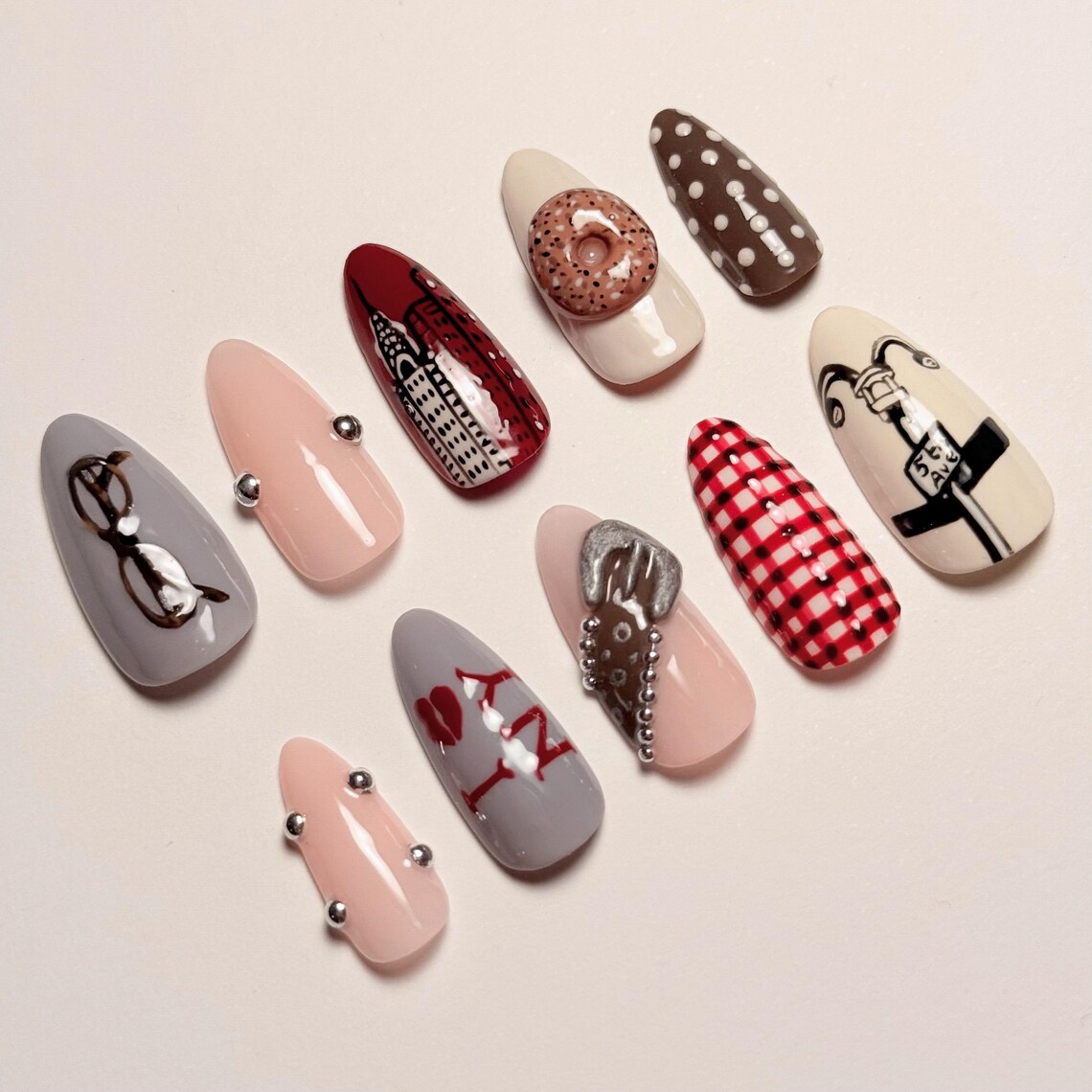 New York City Press on Nails | Handmade NYC Nail Art Set | 5th Ave ...