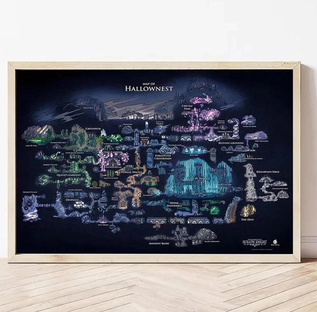 Hollow Knight Map of Hallownest Poster - Etsy Canada