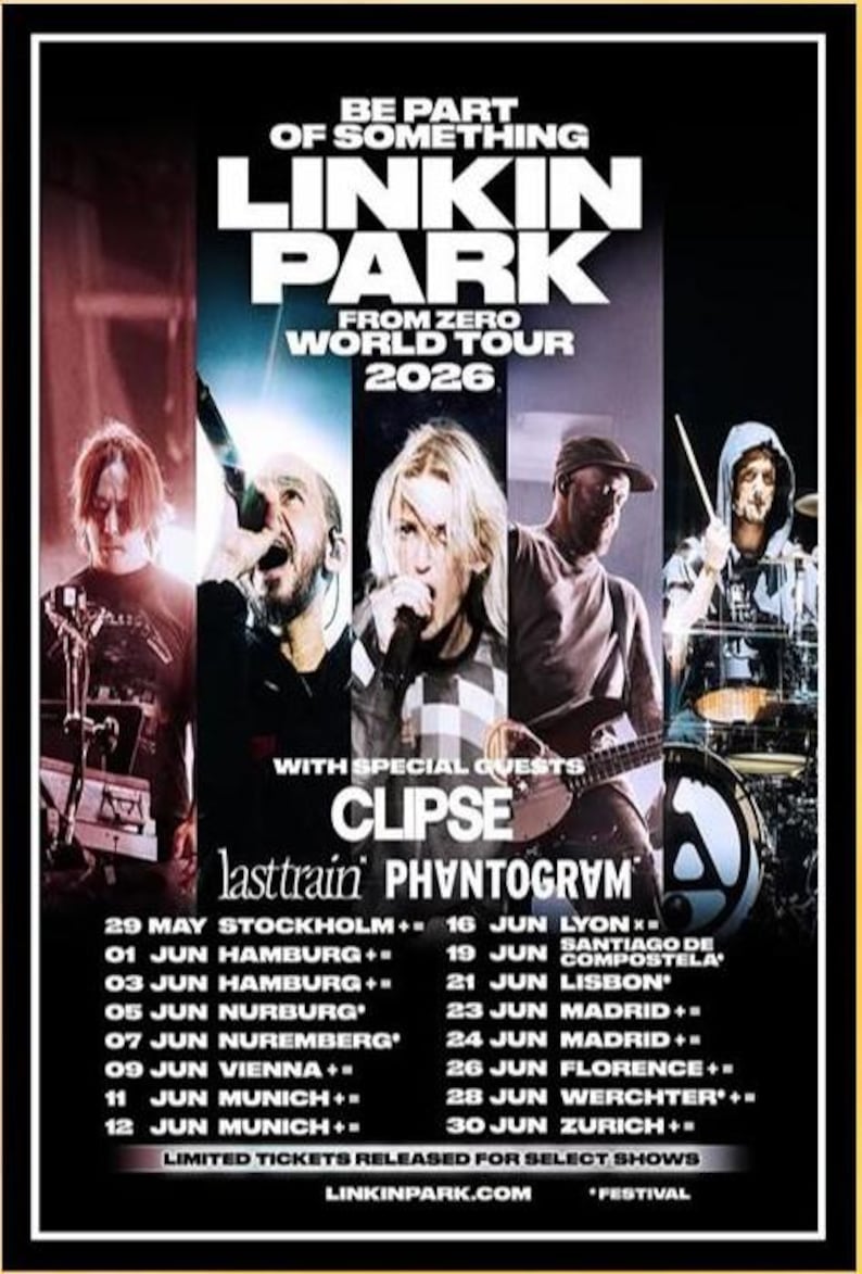 Linkin Park From Zero World Tour 2026 Poster - Etsy.de