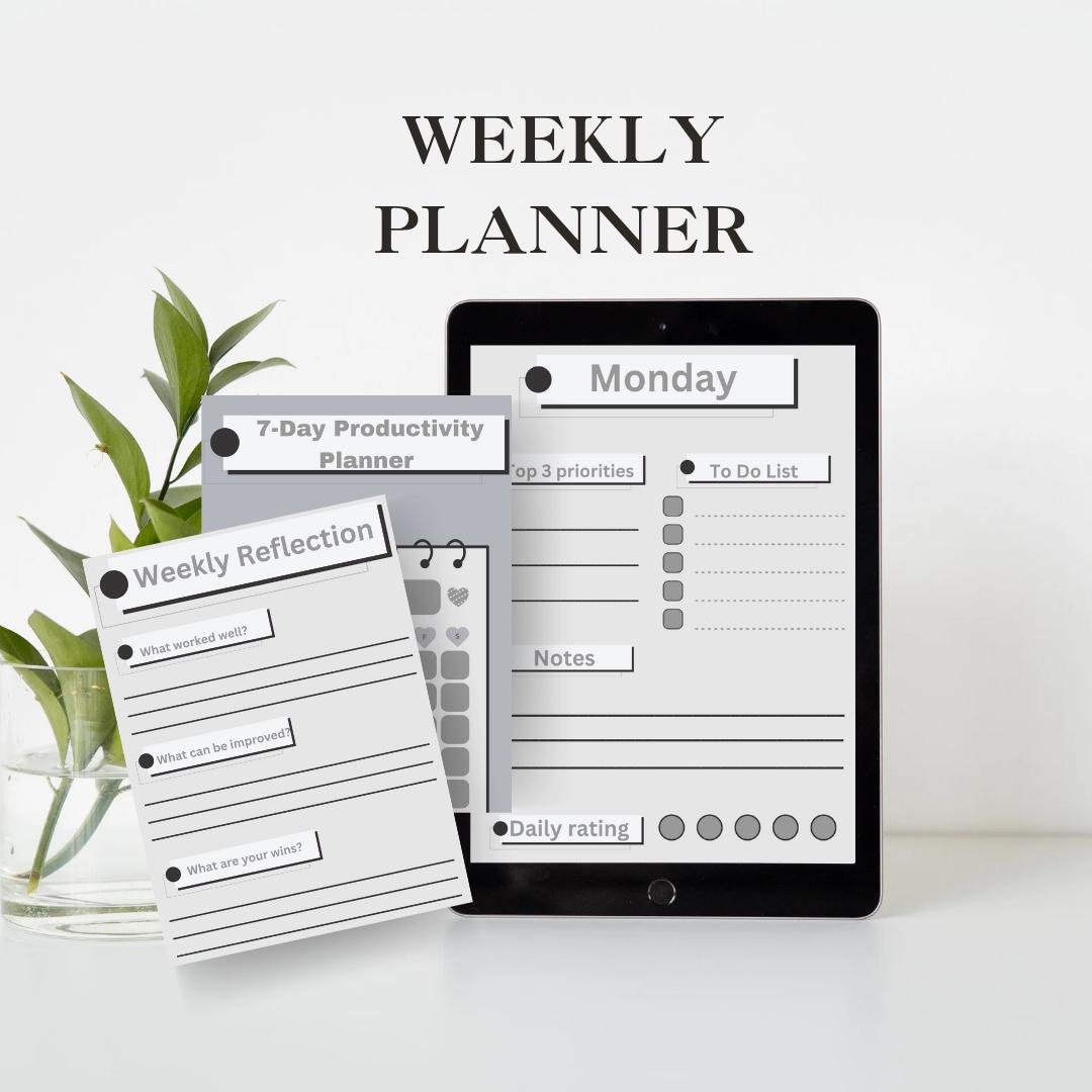 7-day Planner – Digital PDF – Productivity Schedule - Etsy