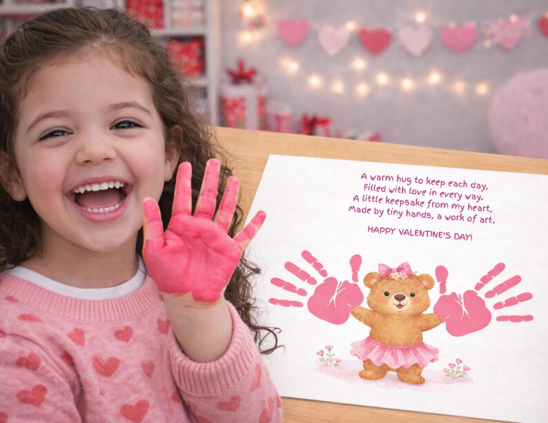 Valentine's Day Handprint Crafts for Kids | Valentine' Printable ...