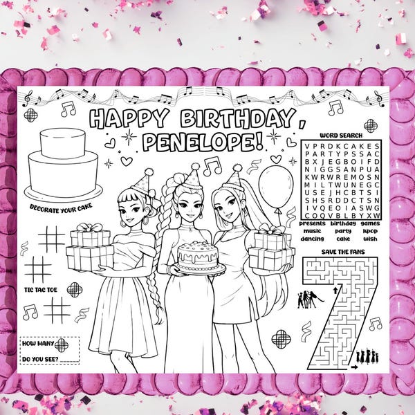 Birthday Worksheet - Etsy UK