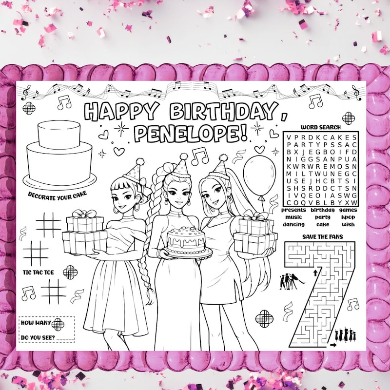 Birthday Worksheet - Etsy UK