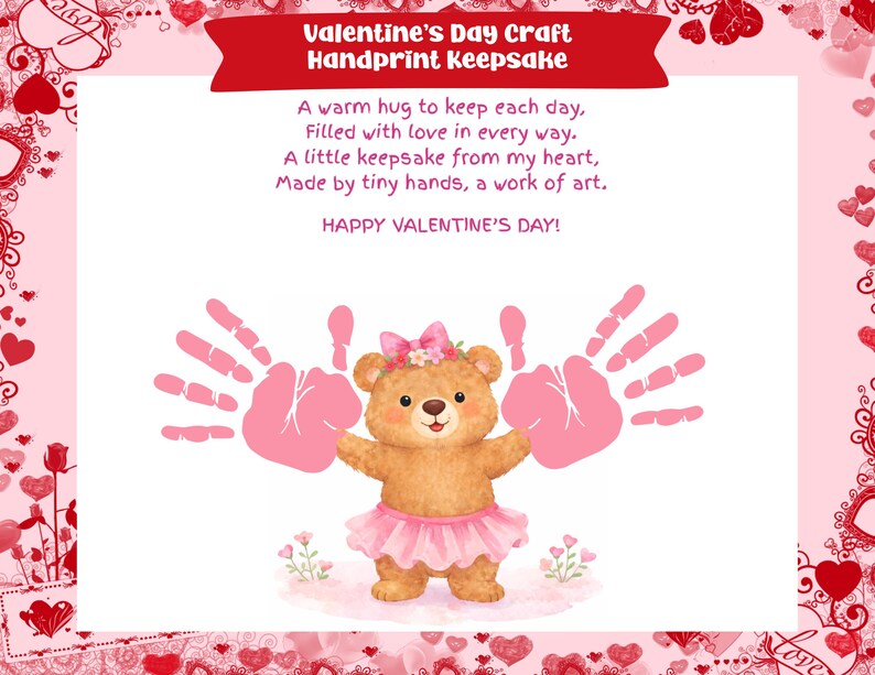 Valentine's Day Handprint Crafts for Kids | Valentine' Printable ...