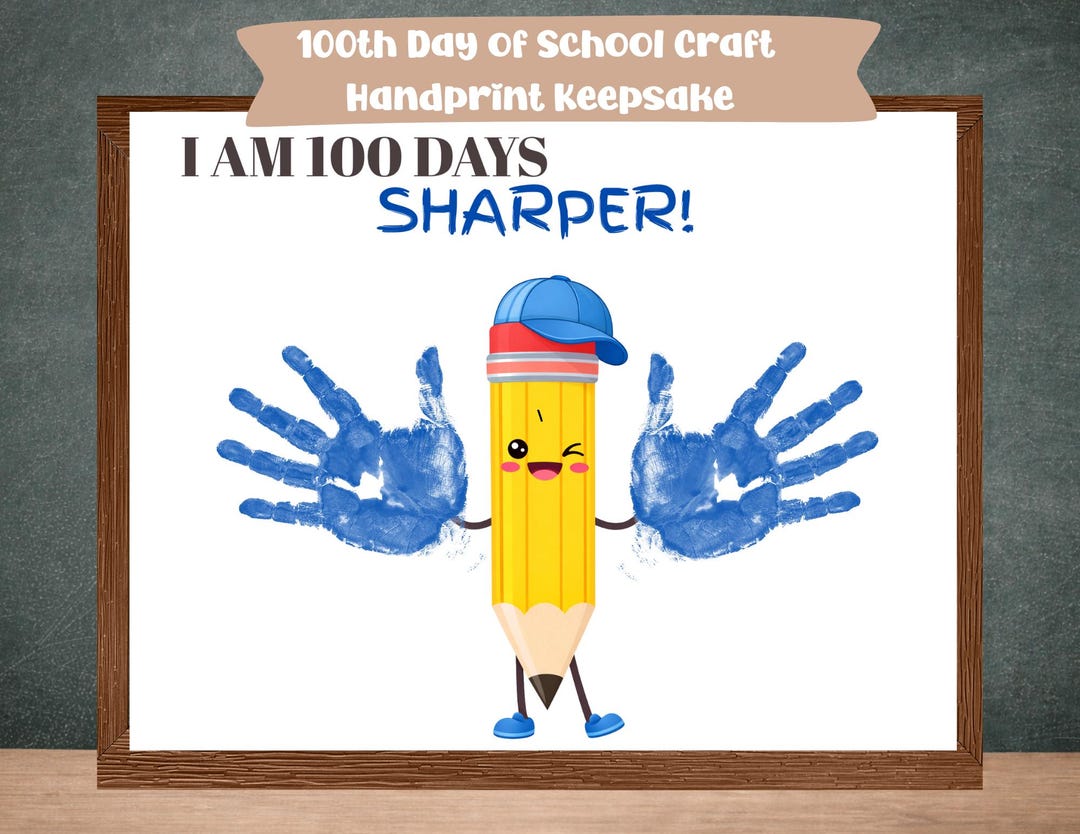 100th Day of School Handprint Crafts for Kids | 100 Day Printable ...