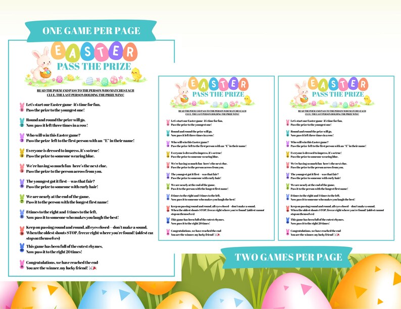 Easter Pass the Prize I Printable Easter Games - Etsy