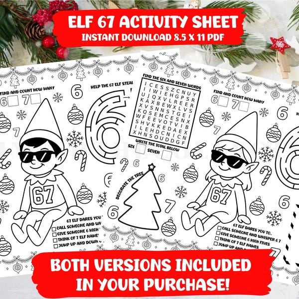 67 Elf Sheet - Etsy UK