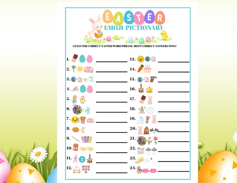 Easter Emoji Pictionary I Printable Easter Games - Etsy UK
