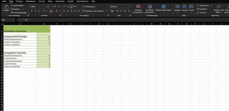 OP Logbuch Vorlage, Excel Template - Etsy