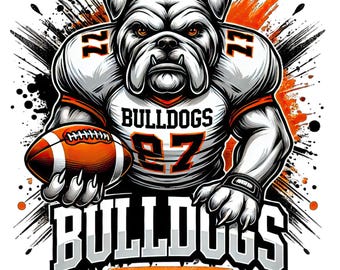 Bulldog Football PNG, Fierce Bulldog Spirit Shirt Design, Bulldog ...