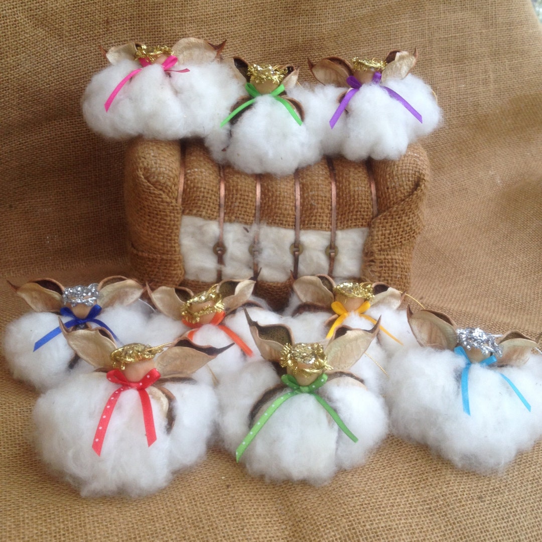 Summer Cotton Angels, Bright Bow Colors, Cotton Anniversary, Natural ...