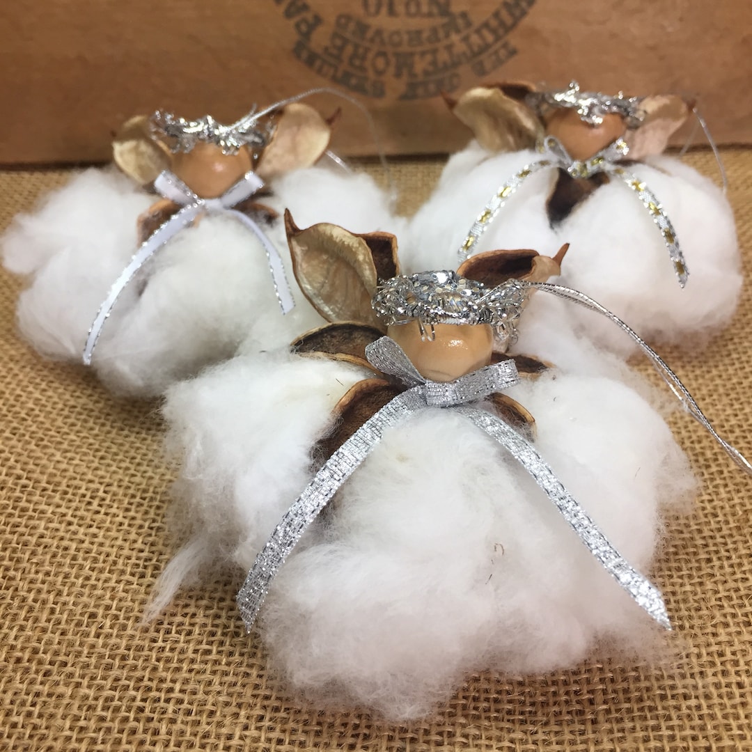 Silver Cotton Angels Set, 3 "original Cotton Angels", Christmas Gift ...