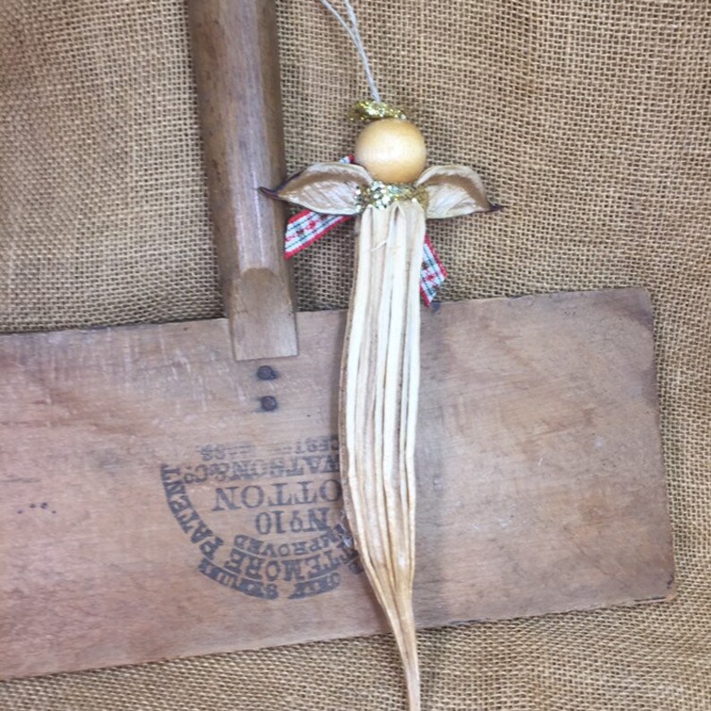 Okra Angel! Natural Color, Country Christmas, Okra Pod, Gift, Plaid ...