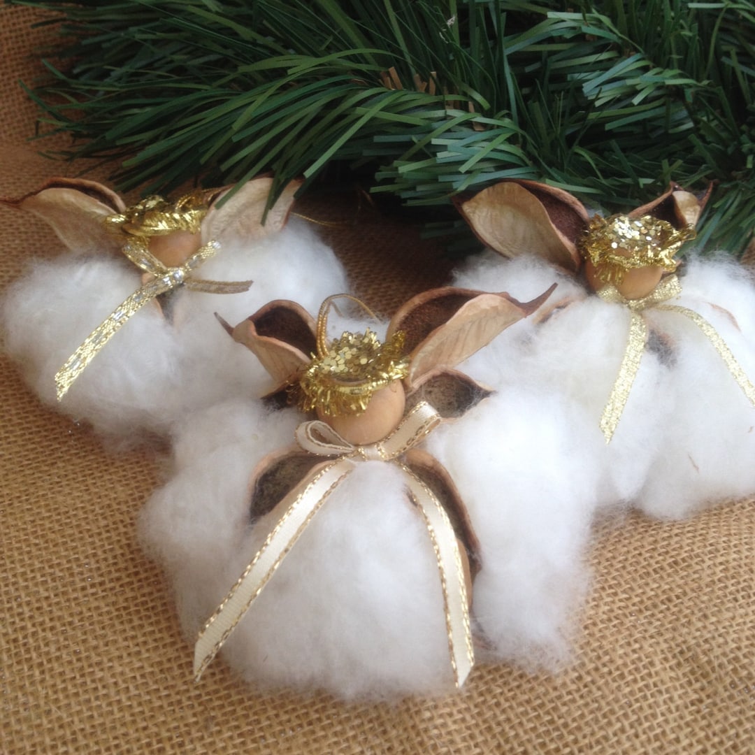 Gold Set 12, "original Cotton Angels", Christmas Gifts, Angel Ornament ...