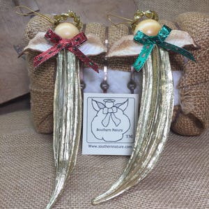 Okra Angels Set, Set of 3 Angels, Southern Nature, Natural Okra Pods ...