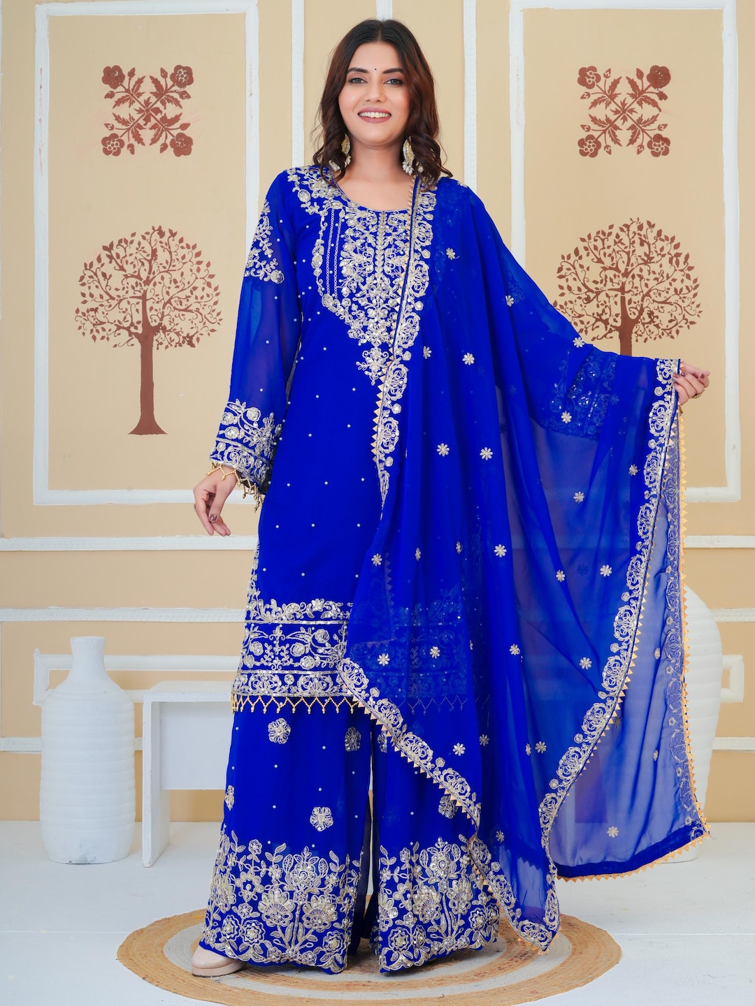 Ethnic Salwar Kameez | Indian 3-piece Suit | Heavy Embroidered Indian ...