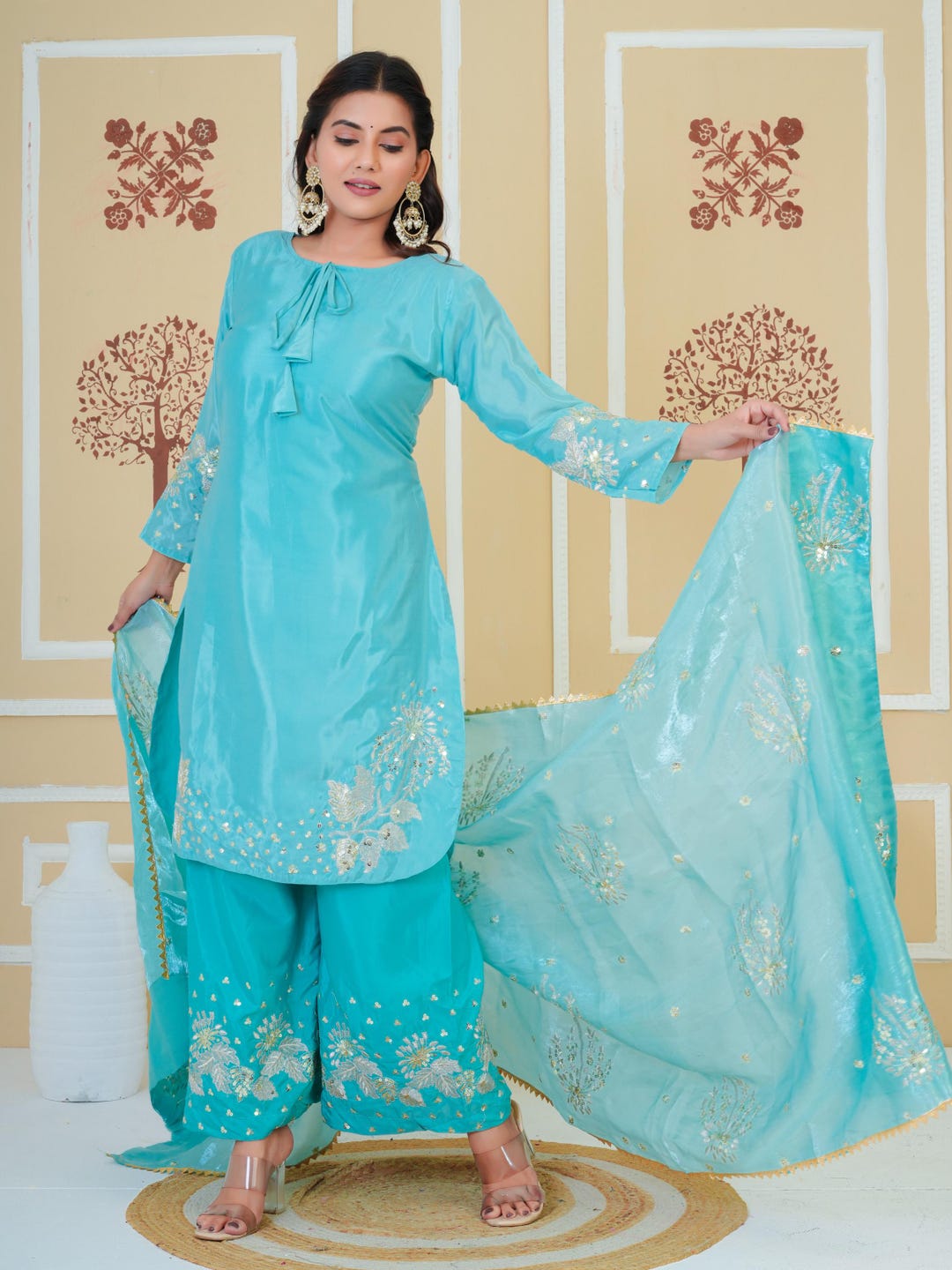 Ethnic Salwar Kameez | Indian 3-piece Suit | Heavy Embroidered Indian ...