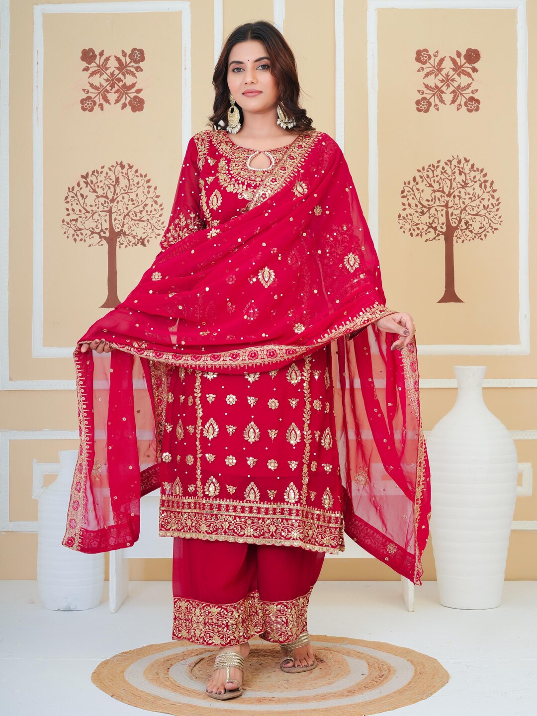 Ethnic Salwar Kameez | Indian 3-piece Suit | Heavy Embroidered Indian ...