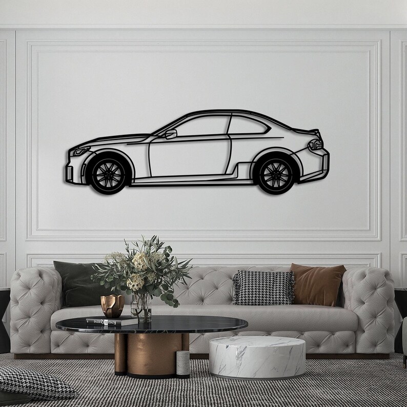 BMW M2 Coupe Metal Wall Art: Steel Car Silhouette - Gift for ...