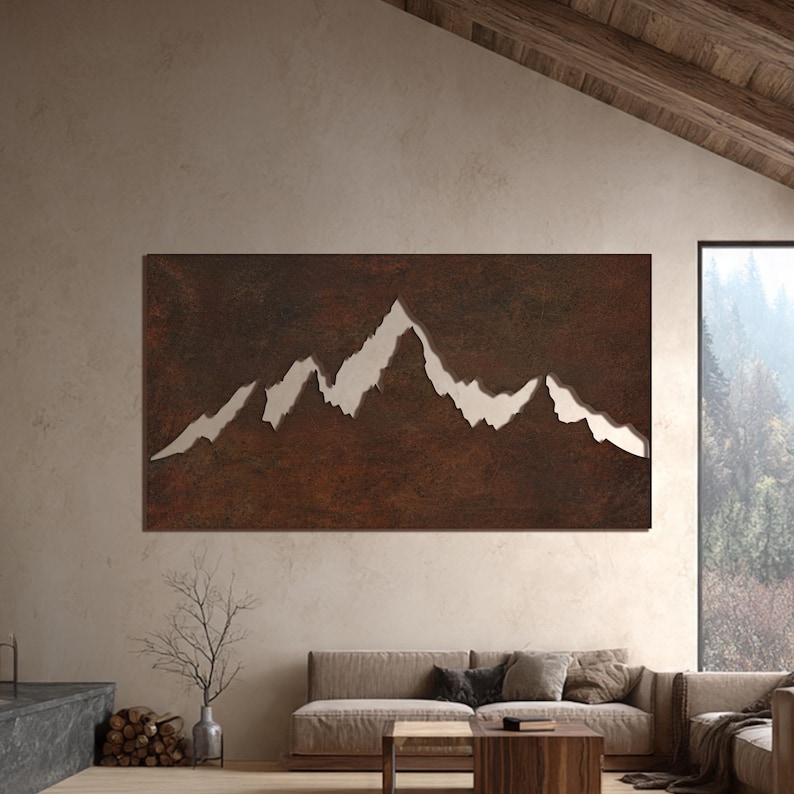 Rustic Mountain Range Metal Wall Art, Cabin Decor - Etsy