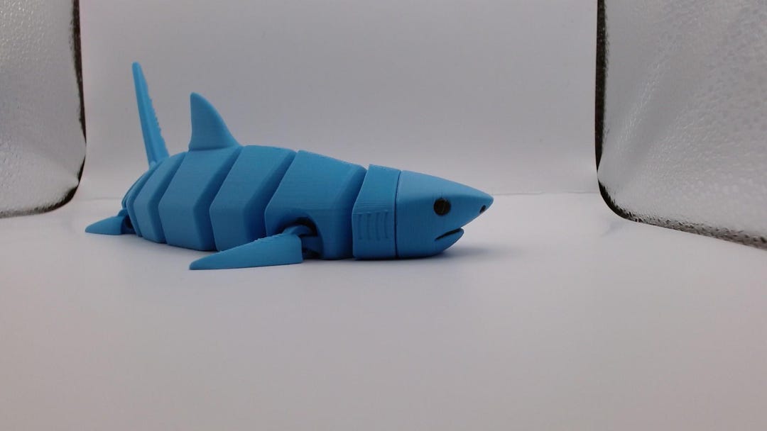 Articulated 3-D Printed Shark Fidget Toy | Flexi Desk Buddy & Sensory ...