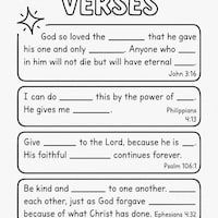 Bible Verse Fill-in-the-blank Worksheet - Etsy