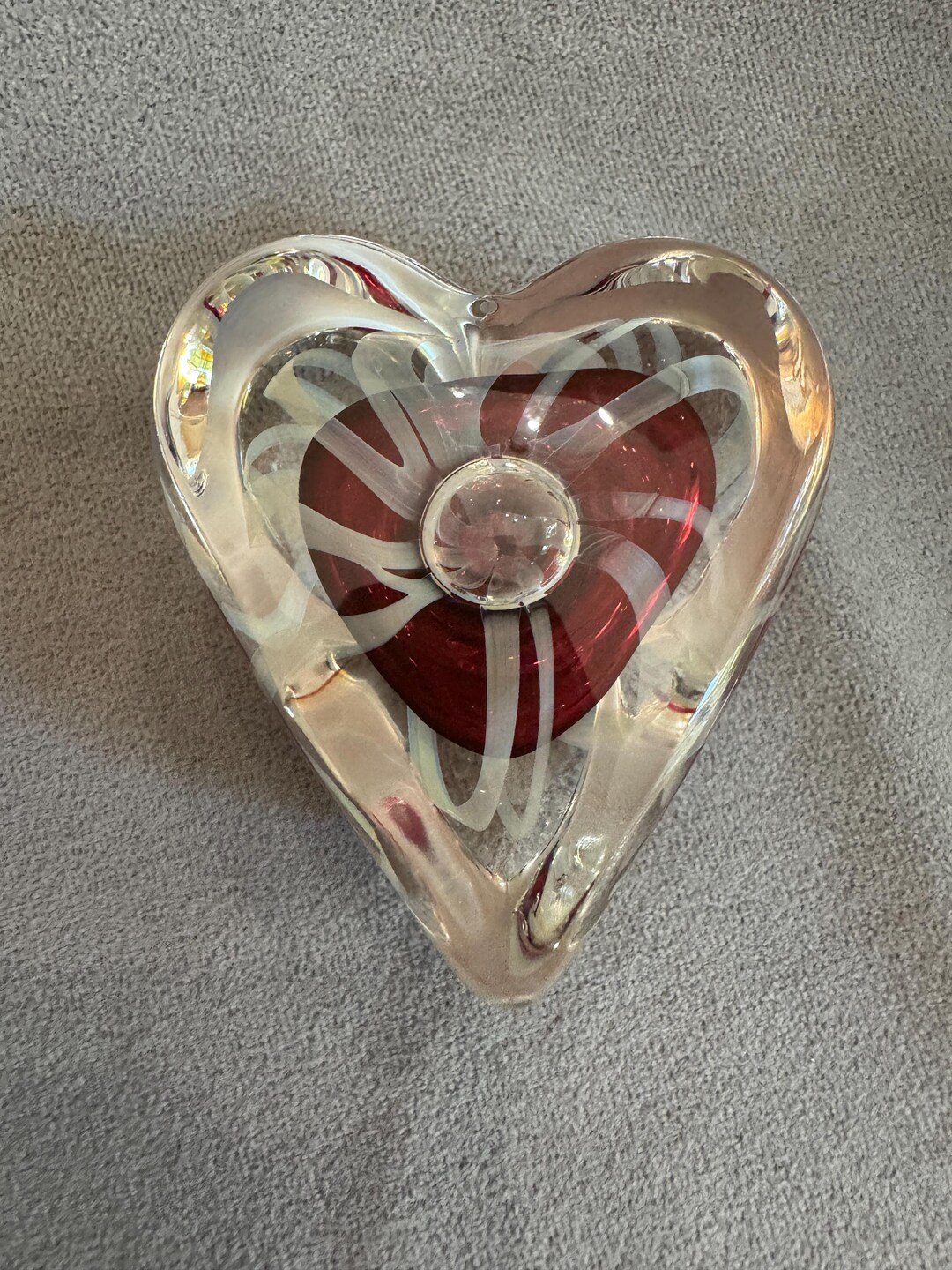 Art Glass Heart Shaped Paperweight - Etsy