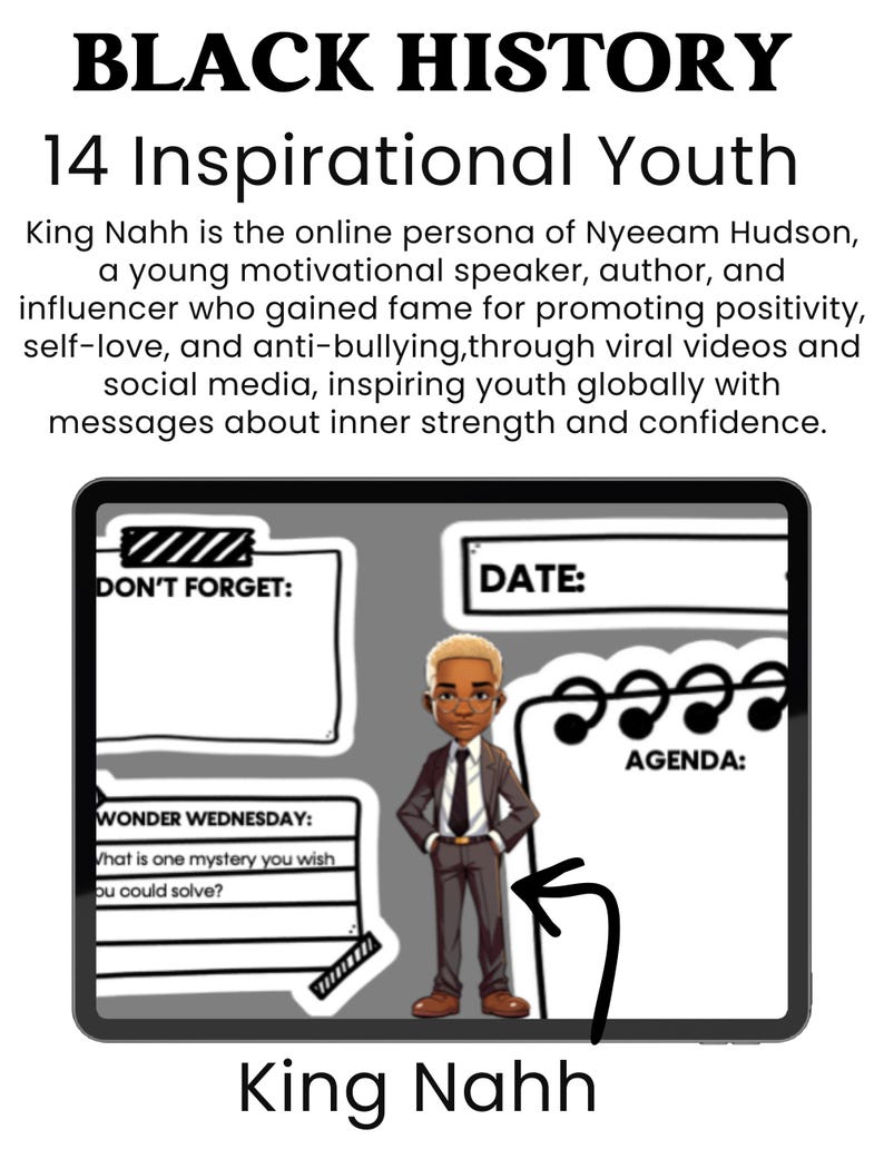 Black History Inspirational Daily Agenda Slides | Editable Google ...