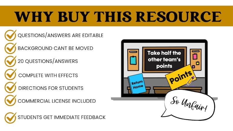 Editable Powerpoint Game Template, Unfair Game Trivia Review Activity ...