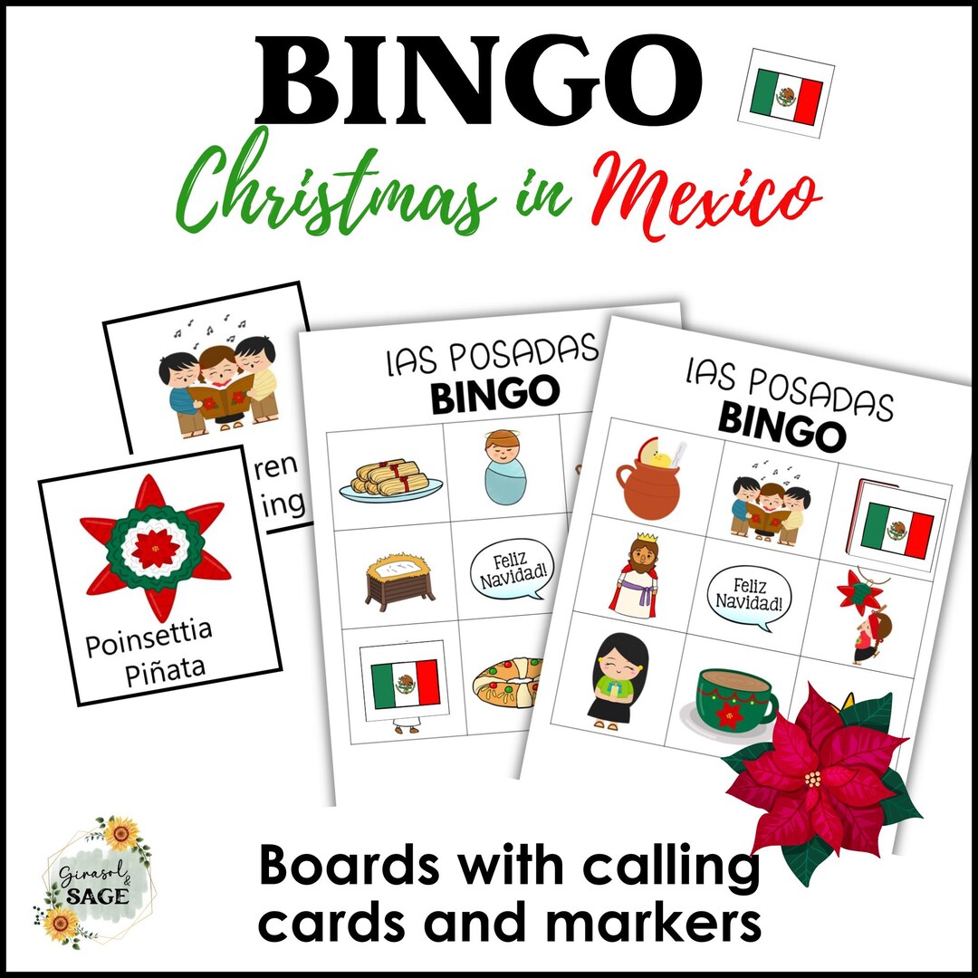 Holidays Around the World Christmas in Mexico Bingo Memory Game ...