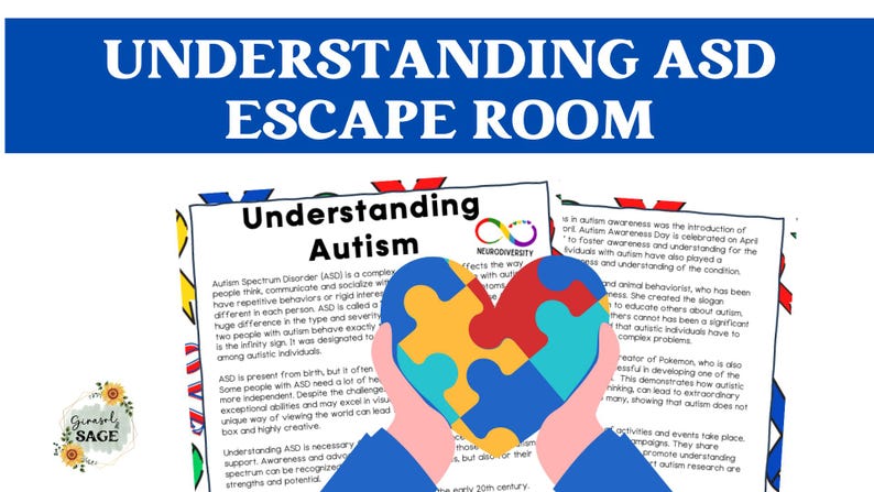 Autism Awareness Escape Room | ASD Neurodiversity Classroom Activity ...