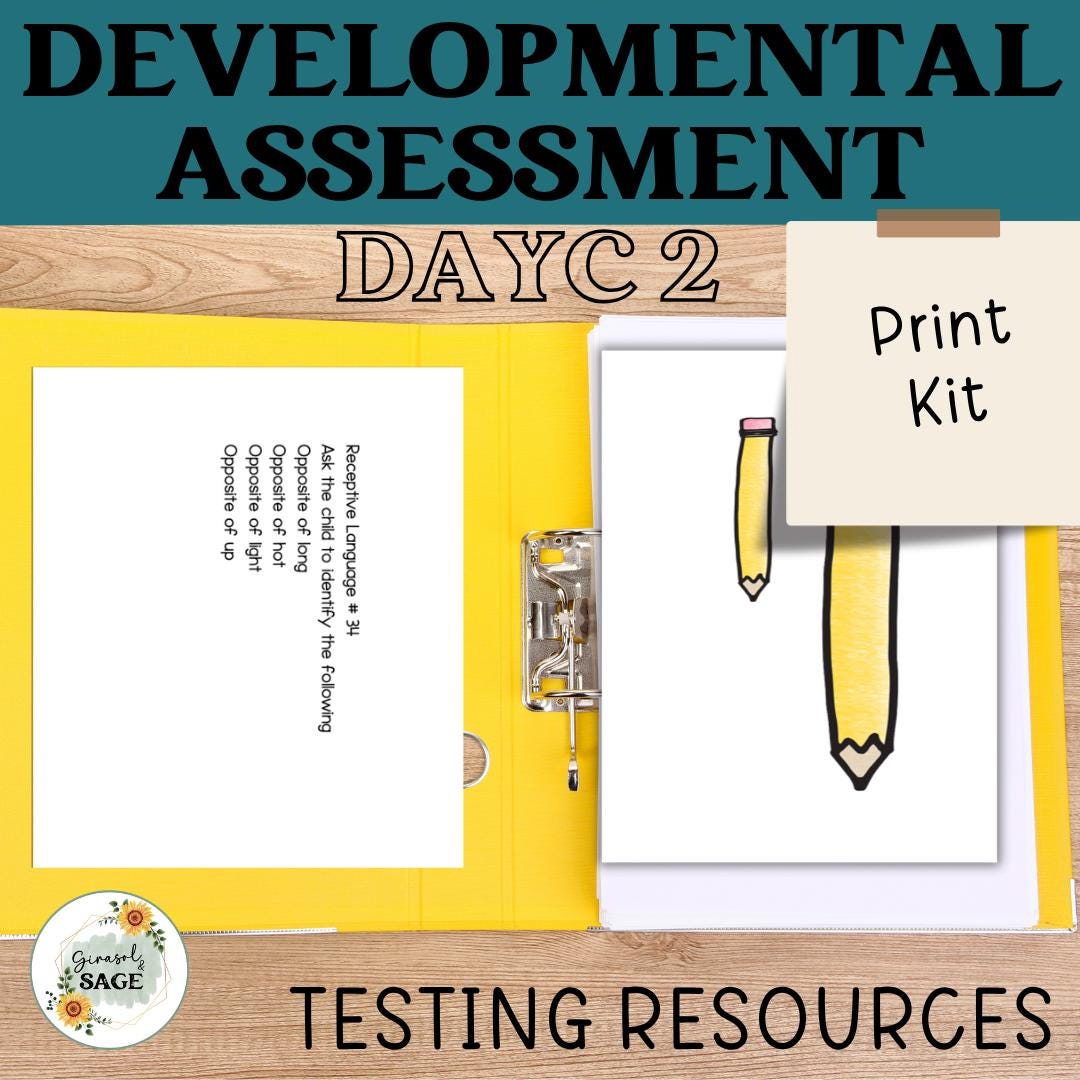 Early Intervention Printable Assessment Kit | Developmental Testing ...