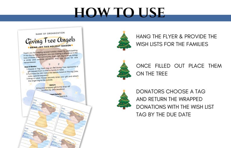 Angel Tree Flyer With Wish List Tags – Editable in Canva | Holiday ...