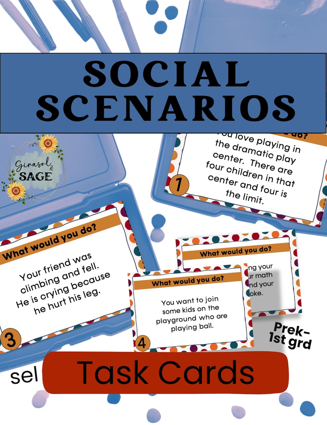 Social Scenario Cards Conflict Resolution and Problem Solving Cards for ...