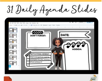 Black History Inspirational Daily Agenda Slides | Editable Google ...
