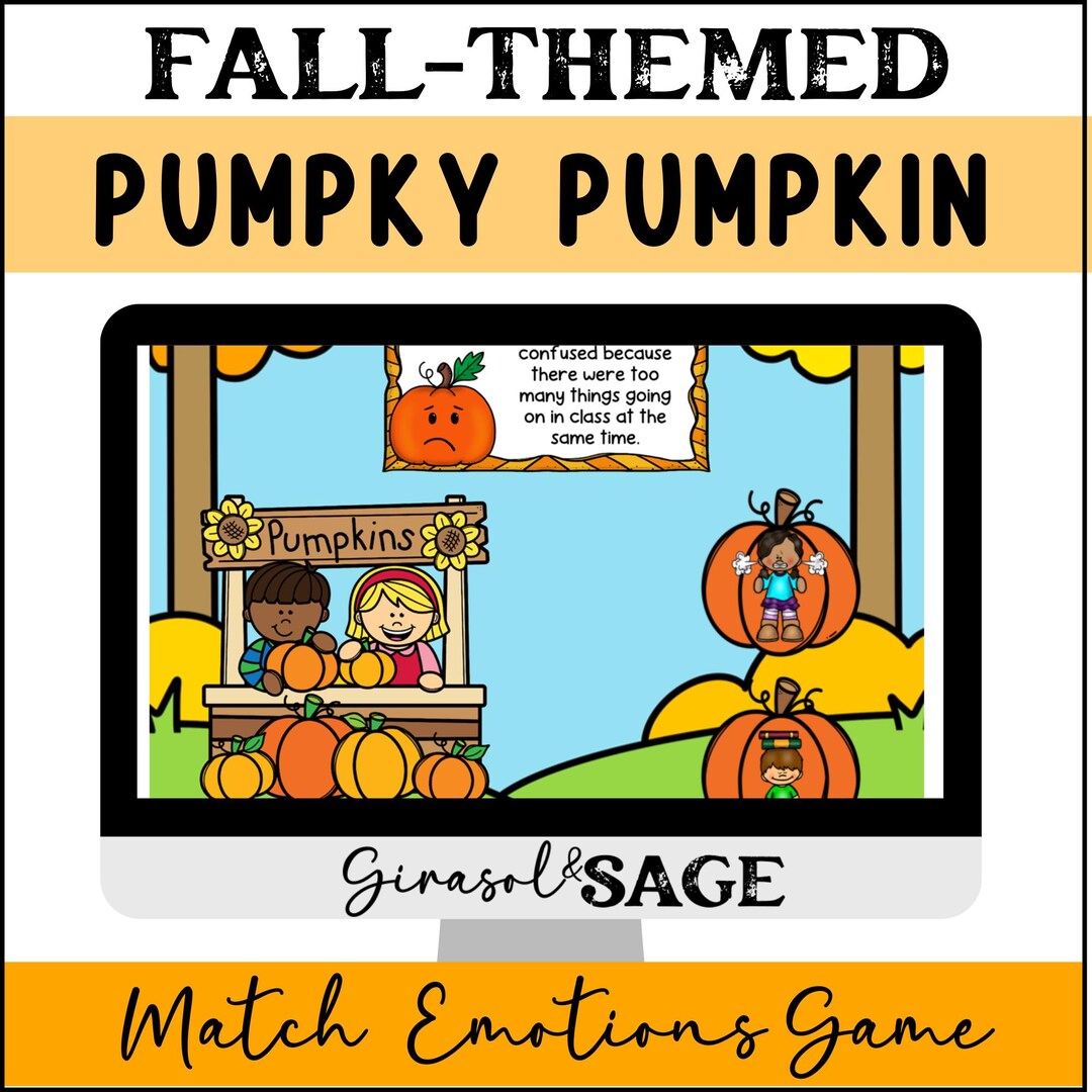 Pumpkin Emotion Matching Calm Down Activity Coping Skills Game - SEL ...