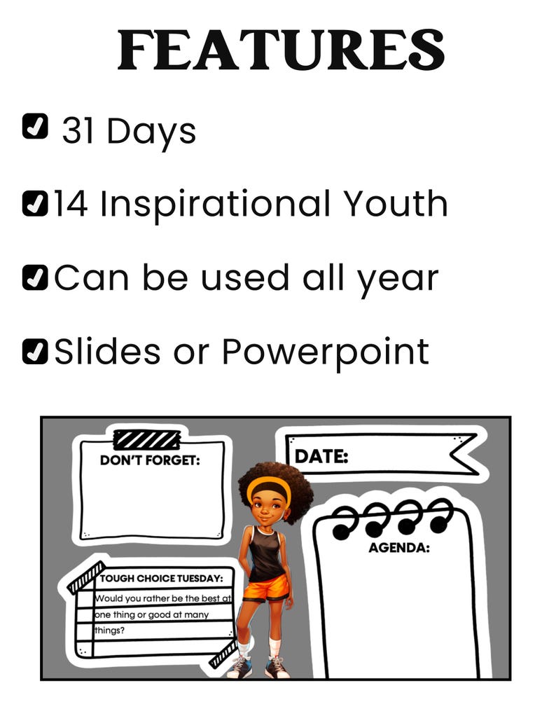 Black History Inspirational Daily Agenda Slides | Editable Google ...