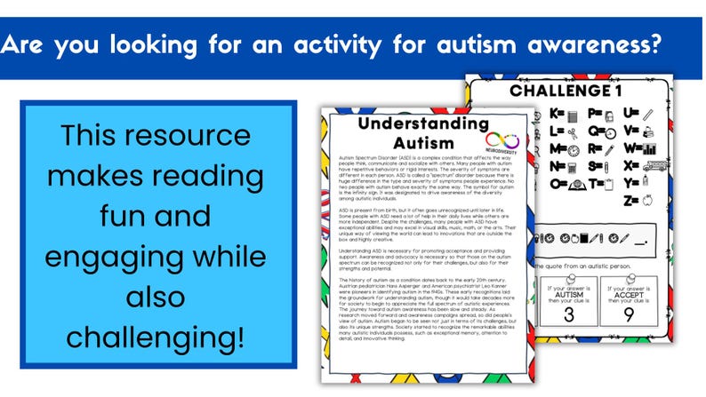 Autism Awareness Escape Room | ASD Neurodiversity Classroom Activity ...