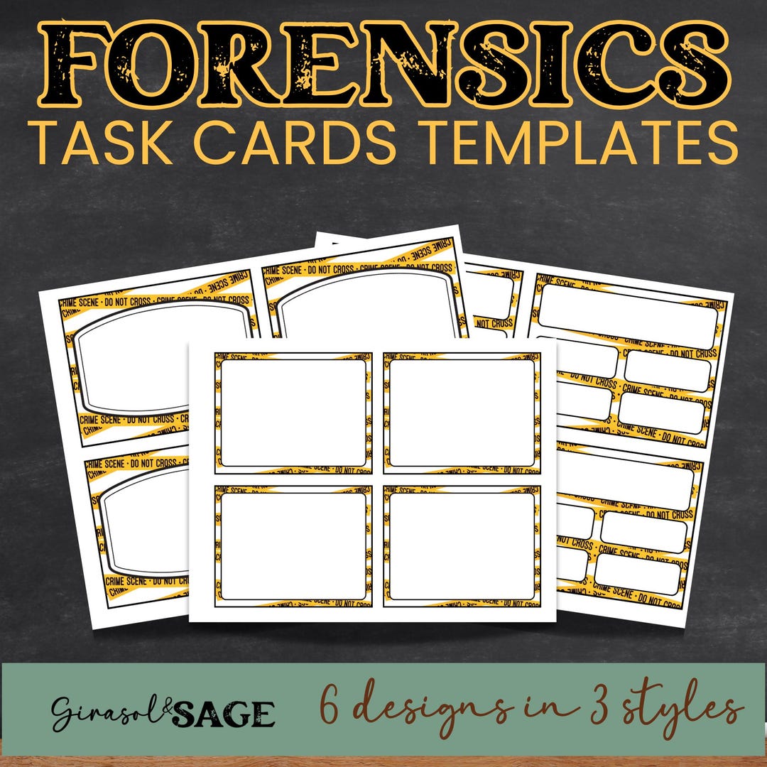 Forensic Science Task Card Templates | Editable Crime Scene Designs for ...