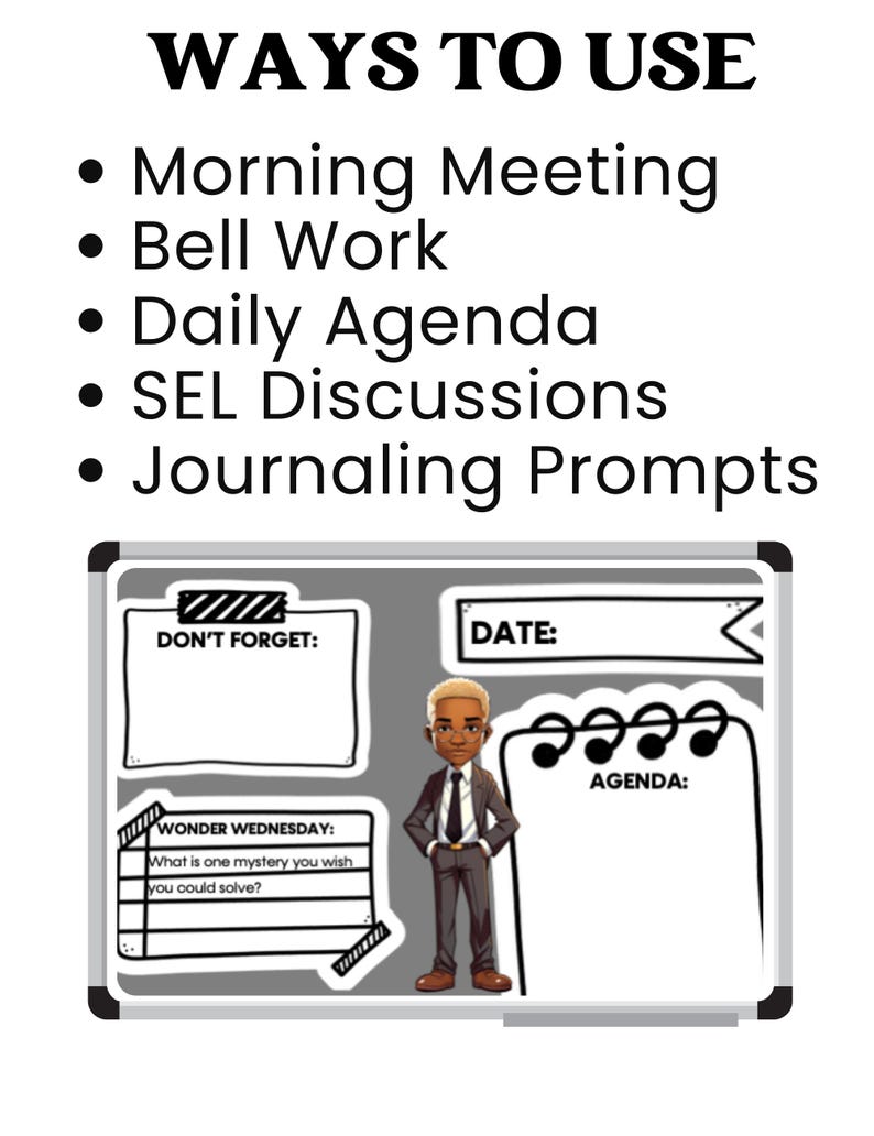 Black History Inspirational Daily Agenda Slides | Editable Google ...