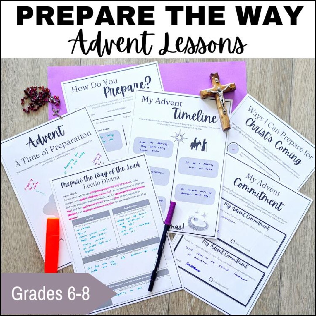 Catholic Advent Lessons Workbook | No-prep Activities for Middle School ...