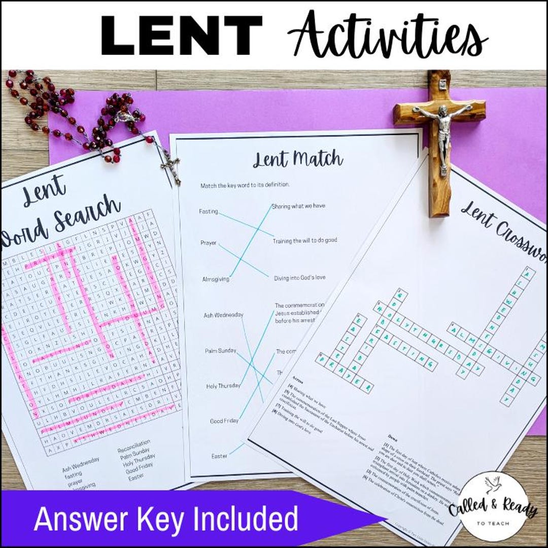 Catholic Lent Worksheets – No-prep Vocabulary Activities for Homeschool ...