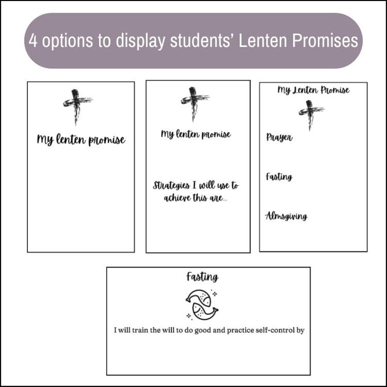 Lenten Promise Display | Catholic Lent Bulletin Board for Religion ...