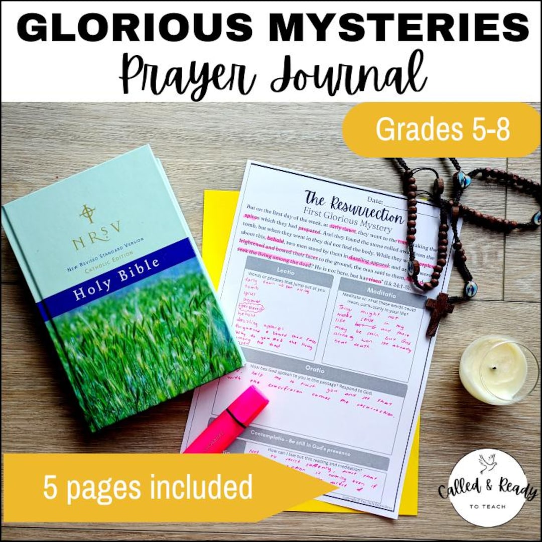 Rosary Journaling Worksheets: Catholic Lectio Divina Prayer Activity ...