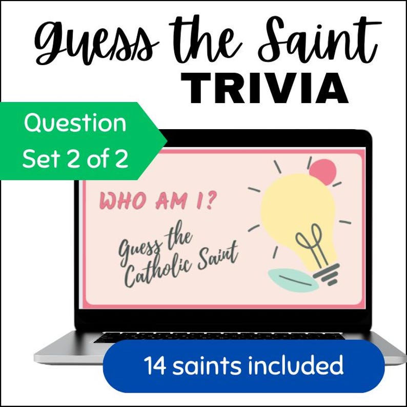 Catholic Saints Trivia Game Set 2 | Middle School Religion ...